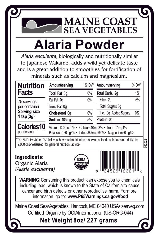 Organic Alaria Powder Bulk (Alaria esculenta) - "Wild Atlantic Wakame ...