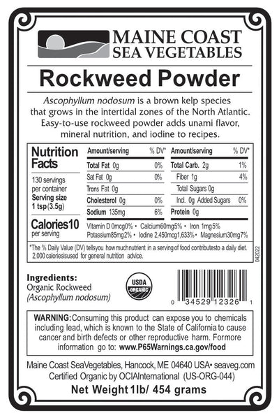 Organic Rockweed Powder (Ascophyllum nodosum) - Wild-Harvested Atlanti