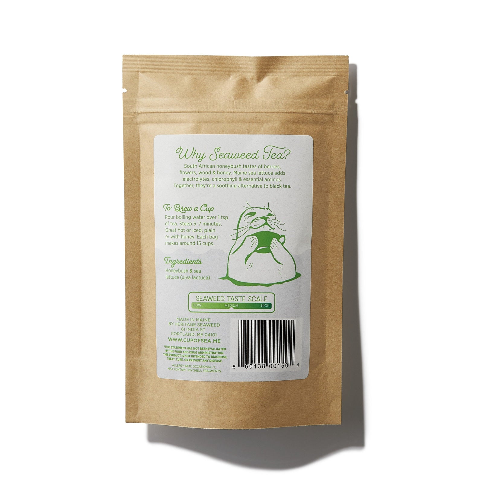 Emerald Honeybush Seaweed Tea 1.5 oz Bag - Caffeine-Free Honeybush Her ...