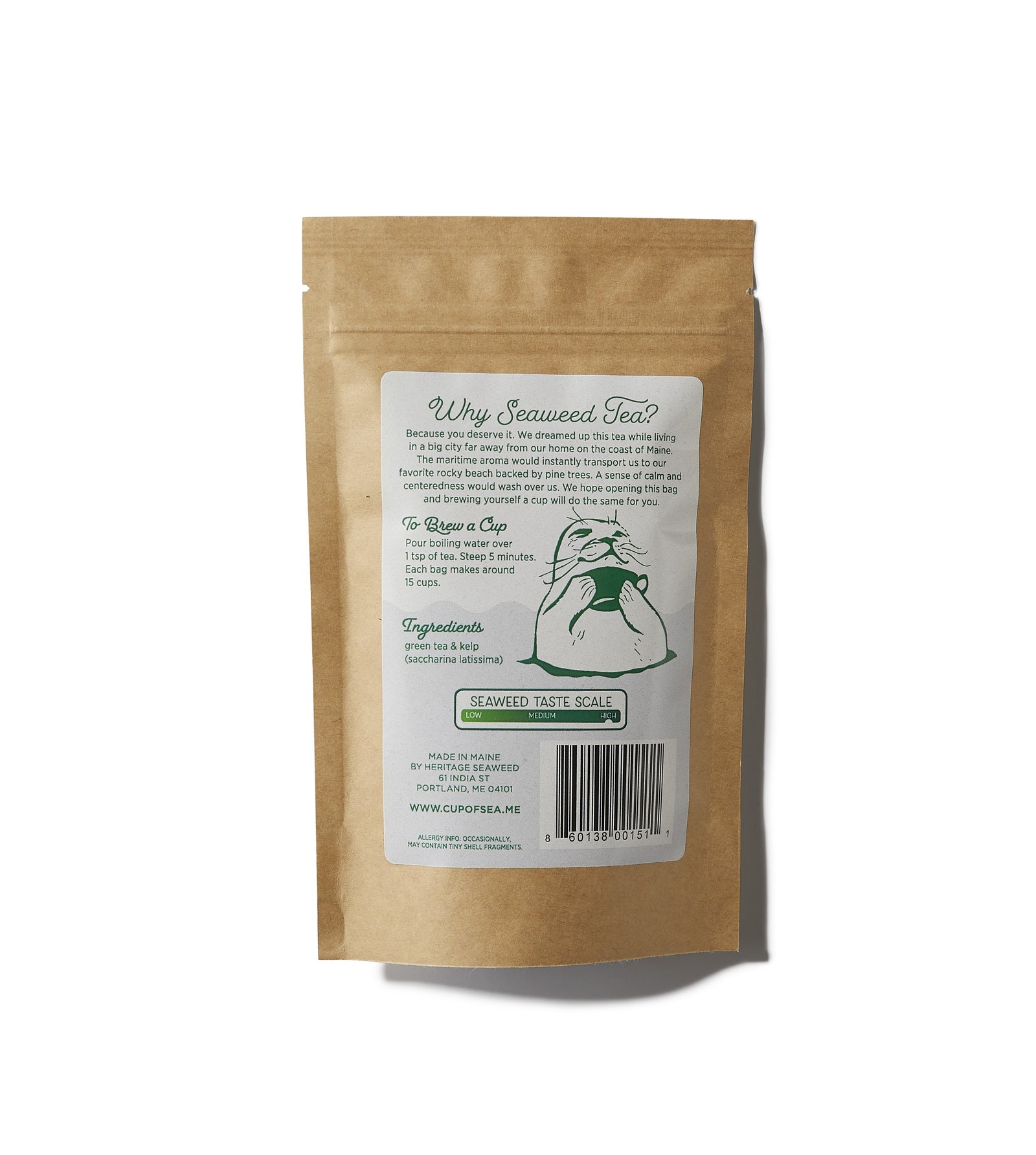 Great Wave Seaweed Tea 1.5 oz Bag - Green Tea with Sugar Kelp - Cup of ...